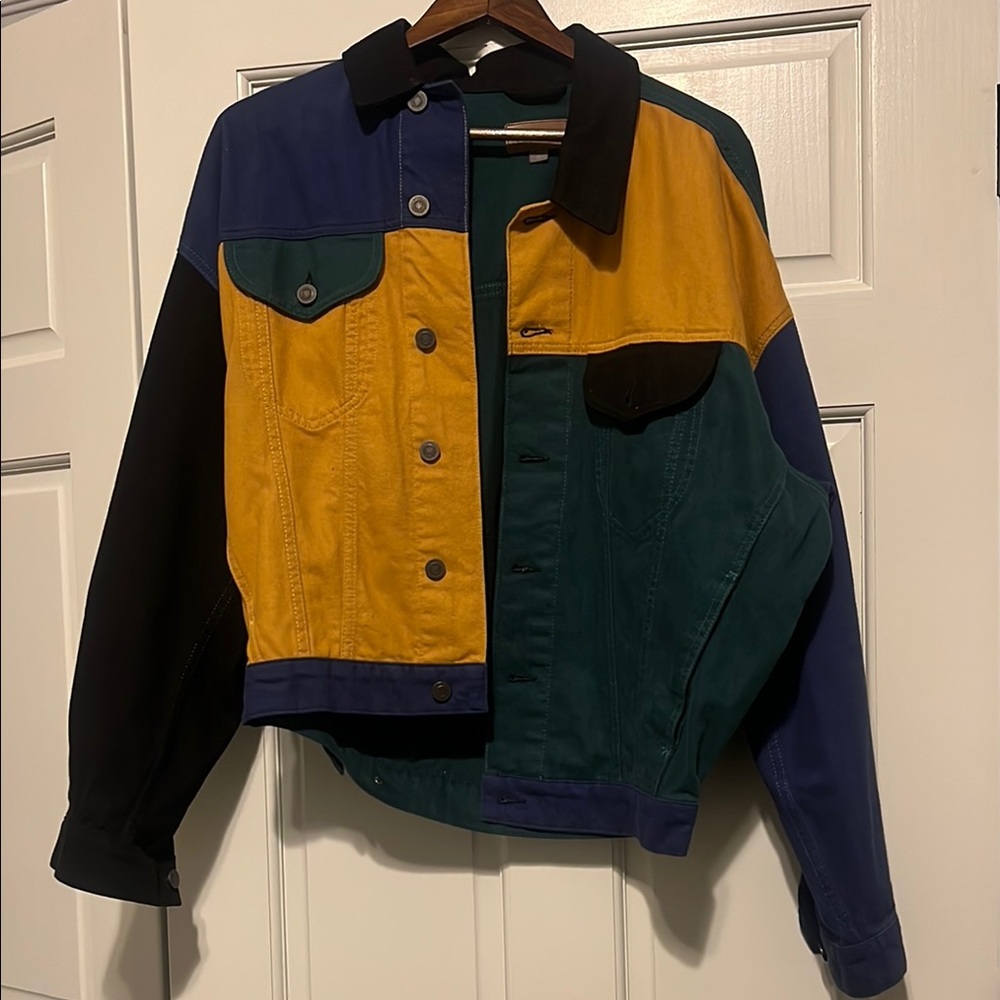 Colorblock Men’s Denim Jacket - Gem